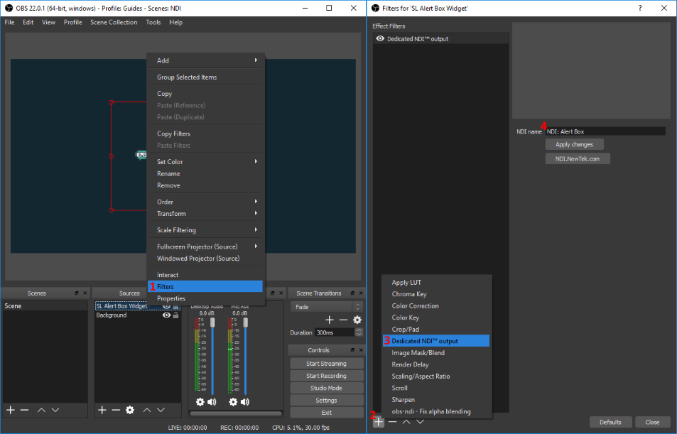 Create NDI Stream Output With OBS Studio Streamlabs