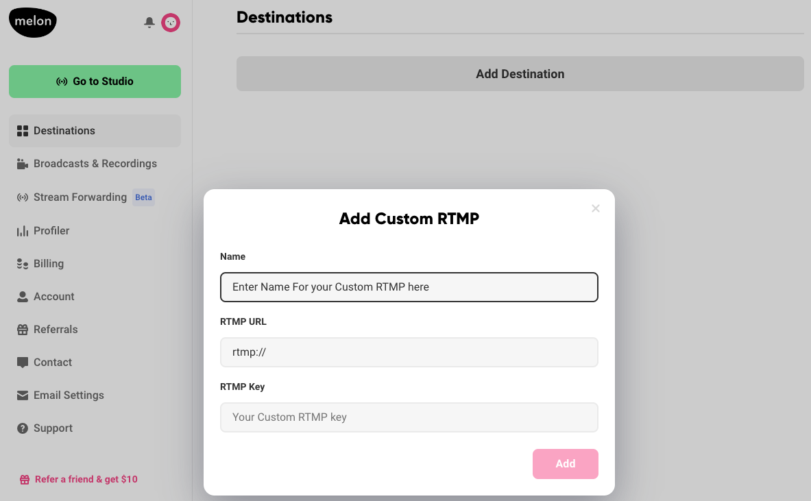 Talk Studio Streaming Destinations | Streamlabs