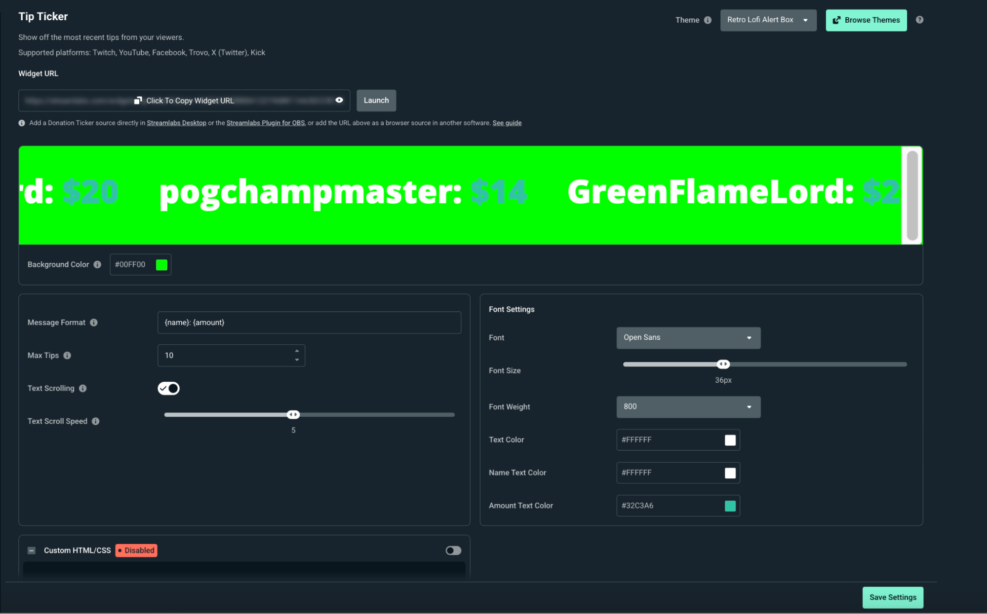 How to Set up a Tip Ticker Widget | Streamlabs