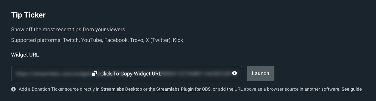 How to Set up a Tip Ticker Widget | Streamlabs