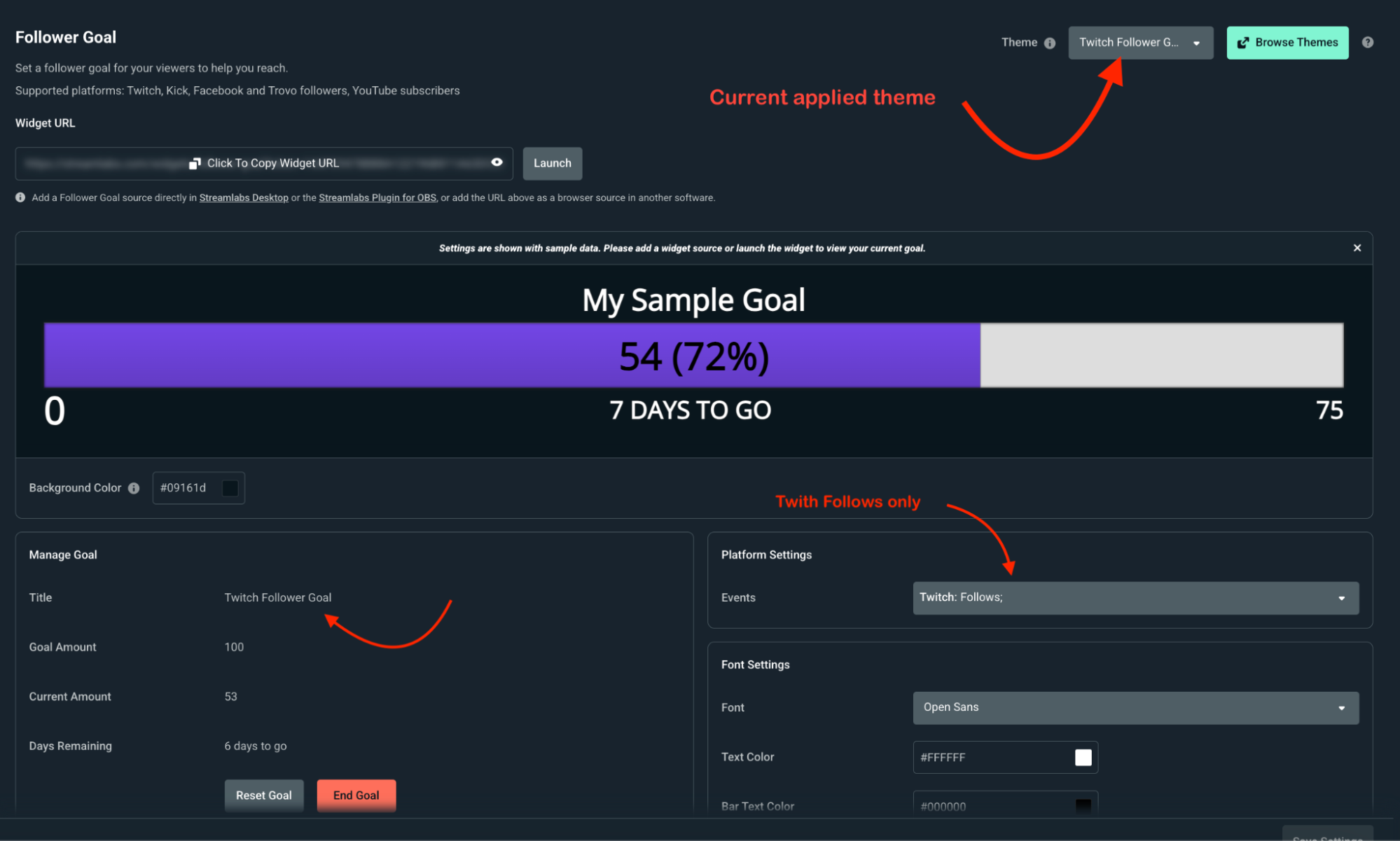 How to Set up a Follower Goal Widget | Streamlabs