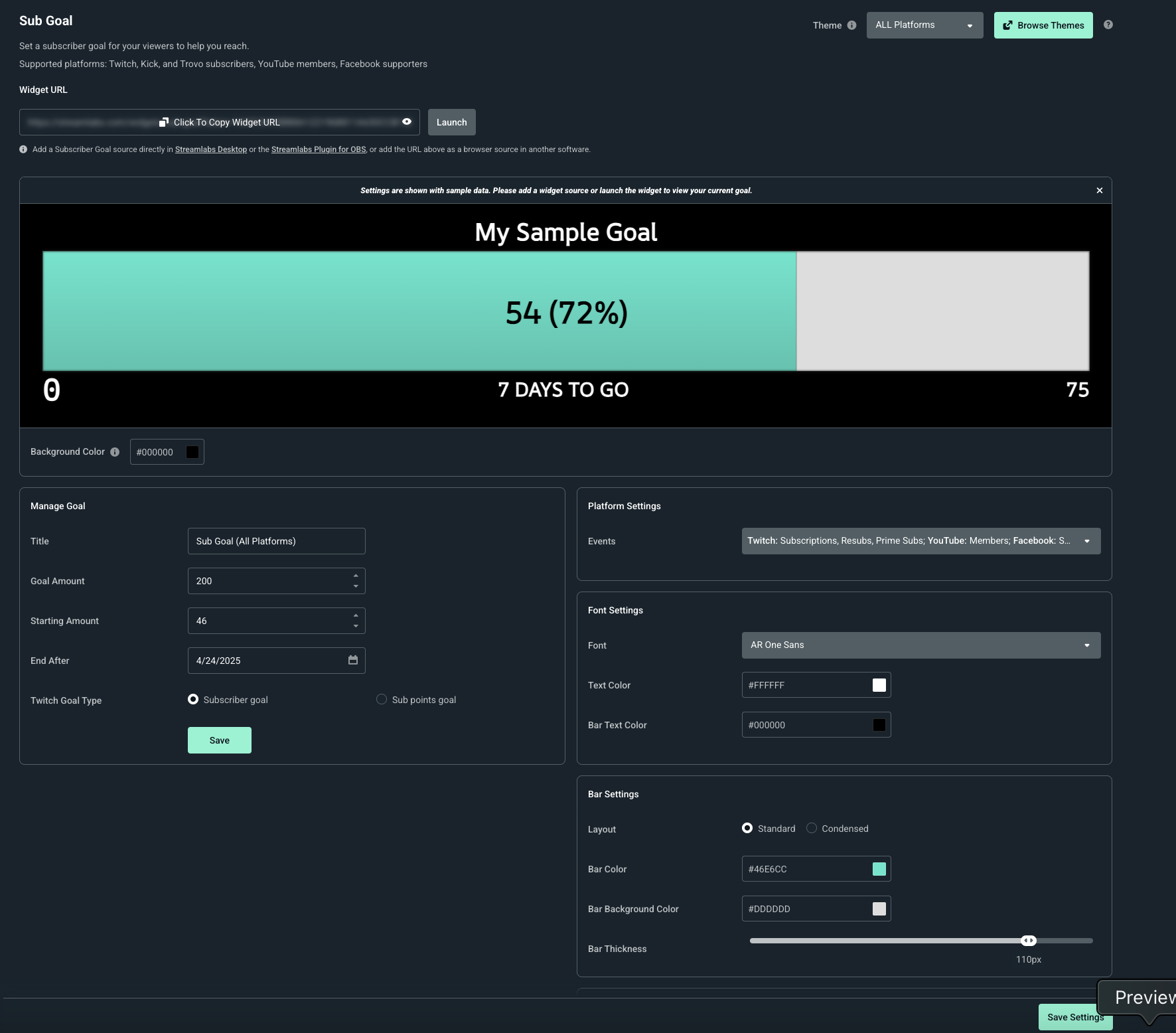 How to Set up a Sub Goal Widget | Streamlabs
