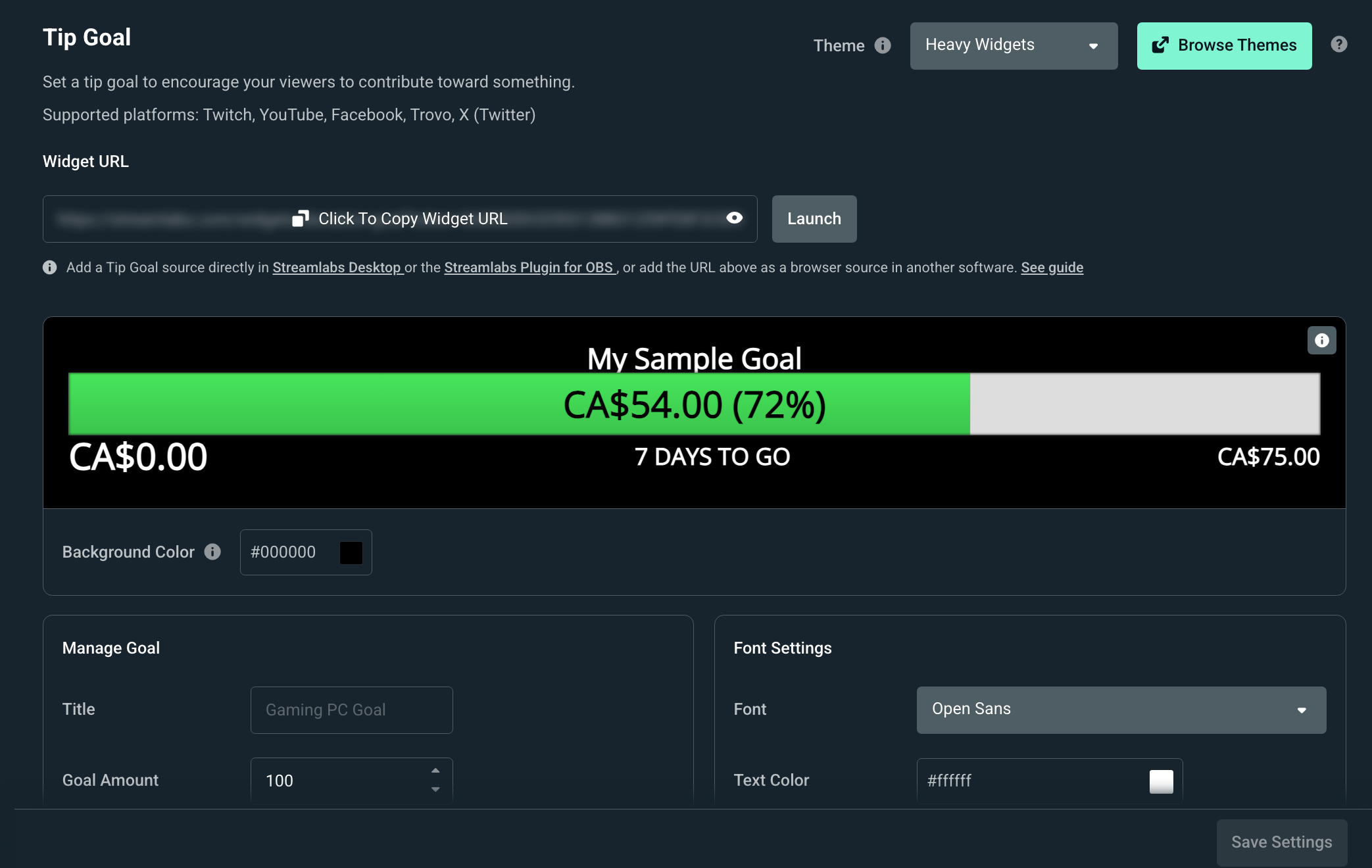 Tip/Donation Goal Setup | Streamlabs