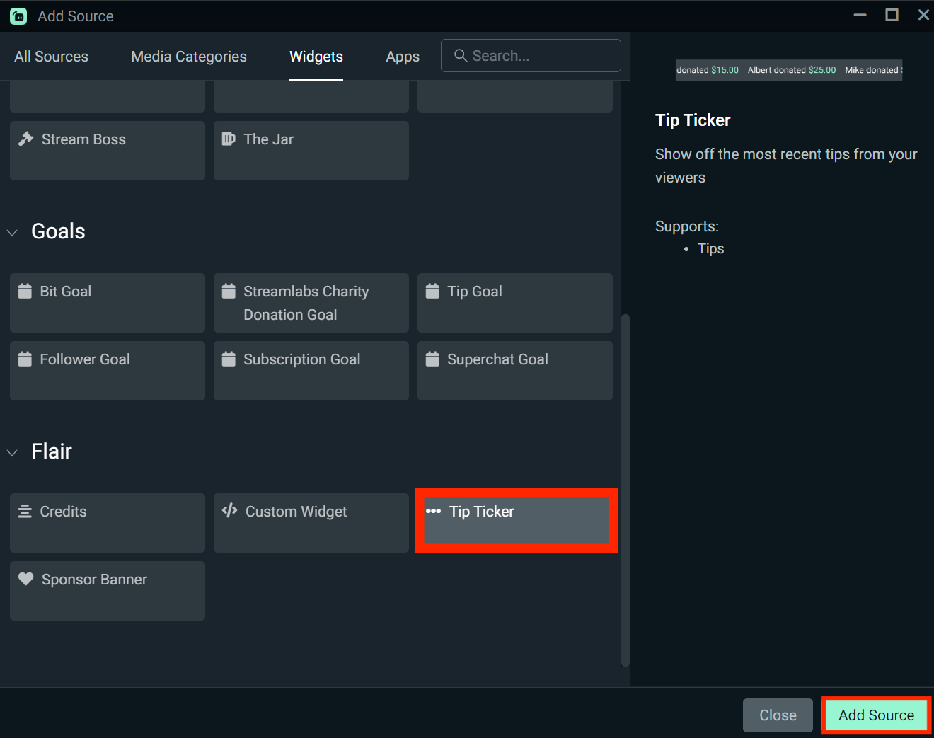 How to Set up Streamlabs Tip Ticker Widget | Streamlabs