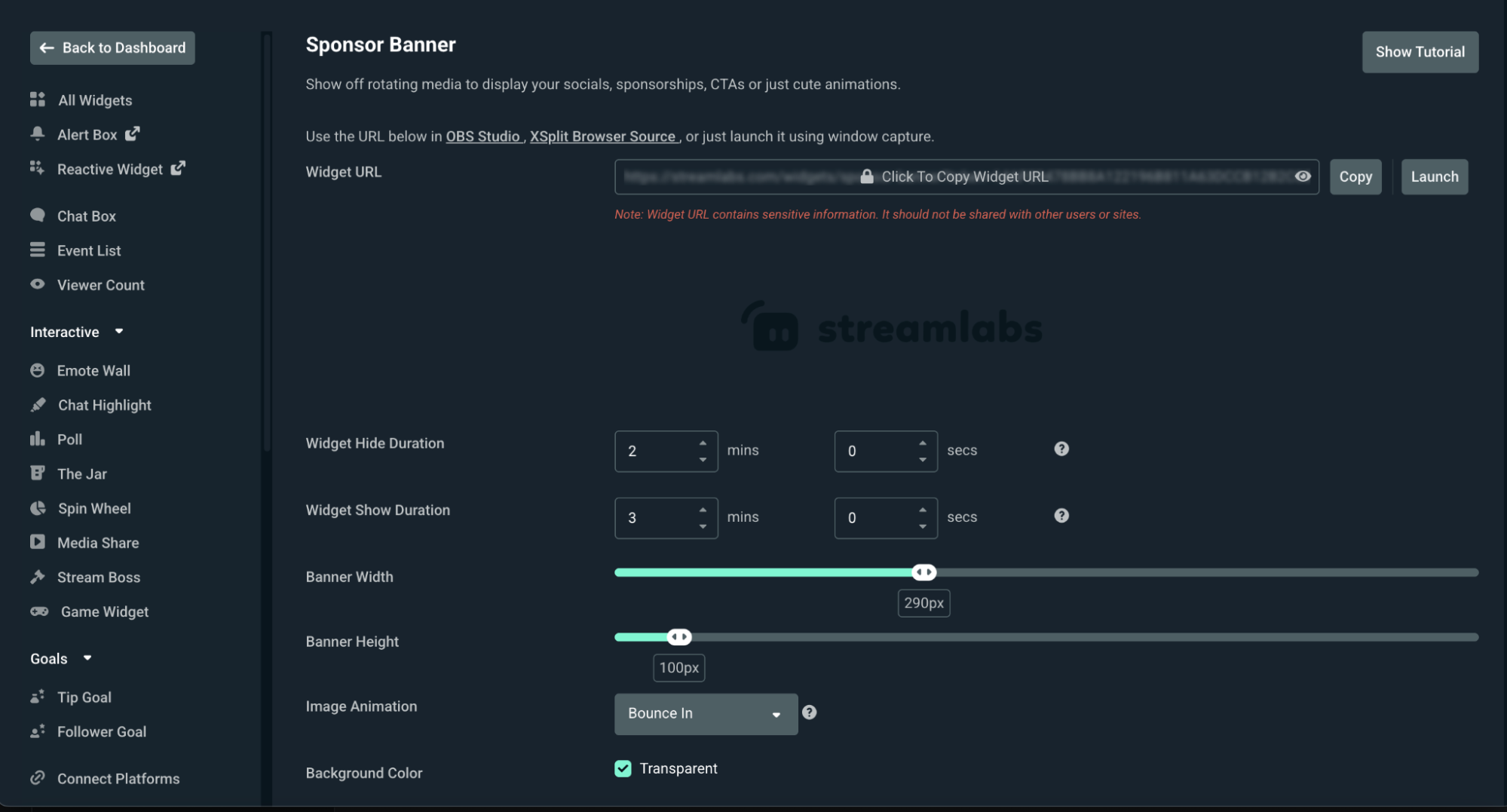 How to Set up the Sponsor Banner Widget | Streamlabs