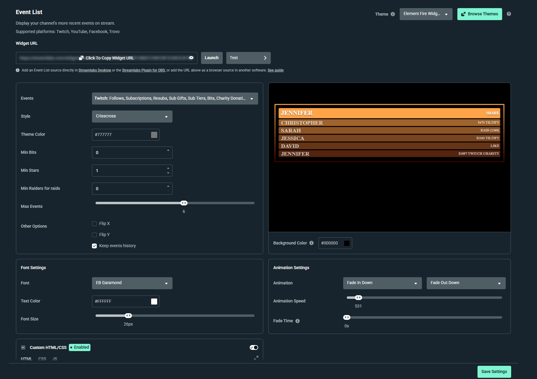 Event List Widget Setup | Streamlabs