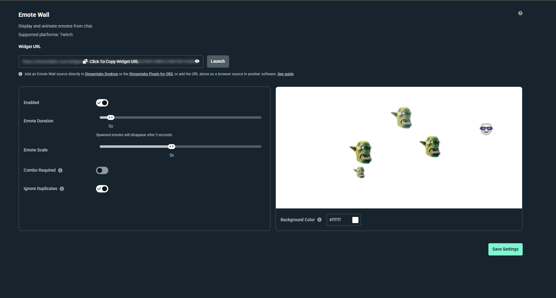 How to set up and use the Emote Wall widget | Streamlabs